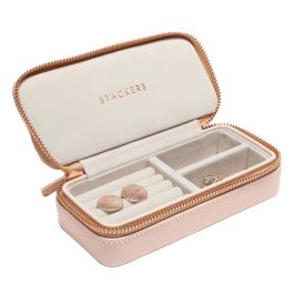 Etui podróżne na biżuterię prostokątne, średnie (różowe) Stackers - Bazylia.pl